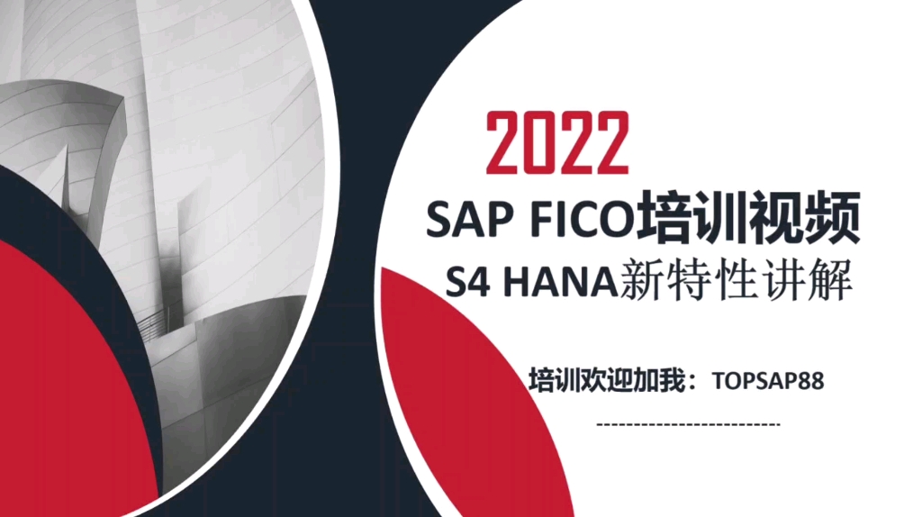 0基础如何自学SAP?-FICO S4 HANA新特性讲解SAP培训视频课程教程