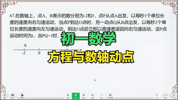 初一数学:一元一次方程与数轴动点的应用题,一题四解,会做了吗