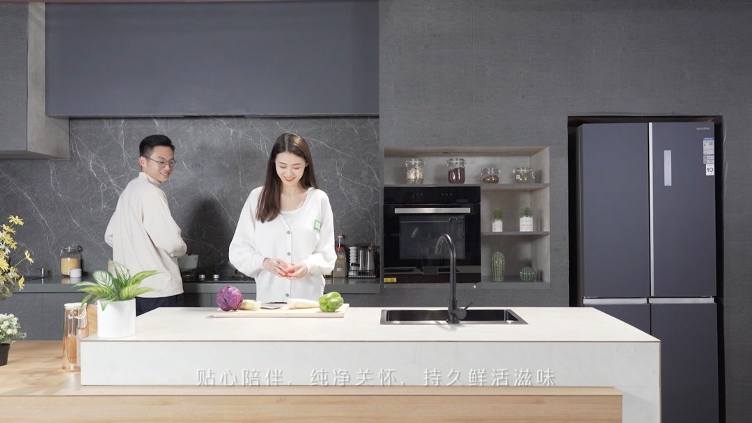 澳柯玛十字对开门冰箱,贴心伴侣,纯净爱恋