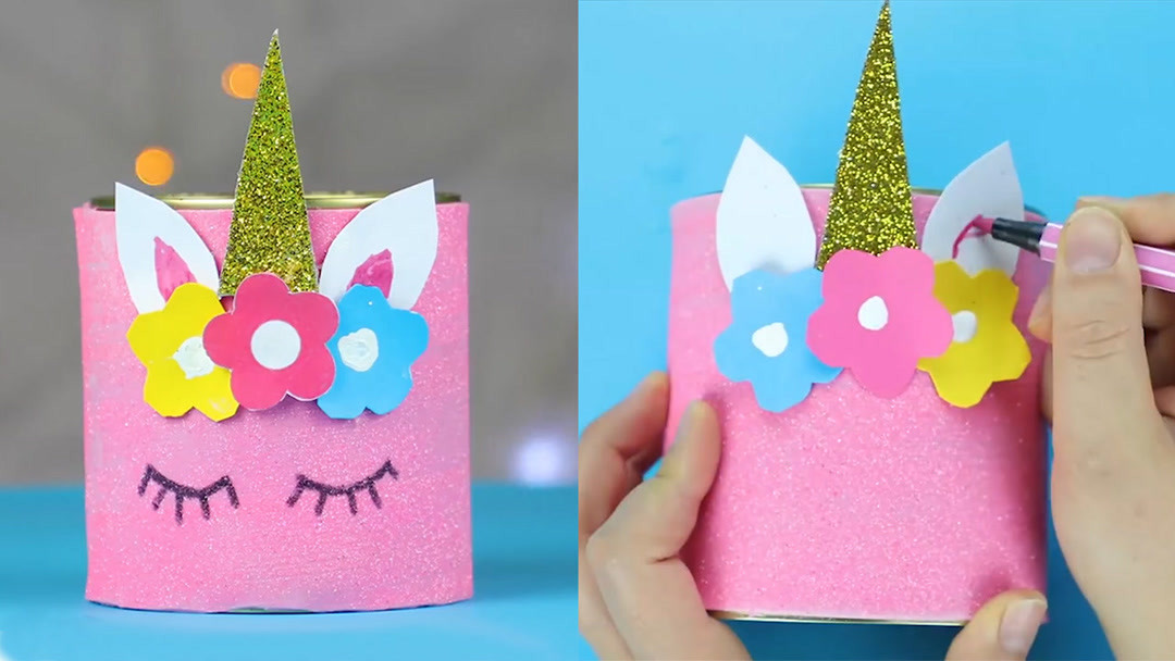 DIY创意手工 废旧食品罐子制作笔筒自制方法简单可爱漂亮女生必备