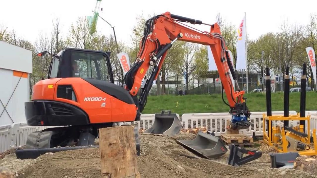 挖掘机工作表演大全-久保田小型挖掘机kx080-4 SMP附