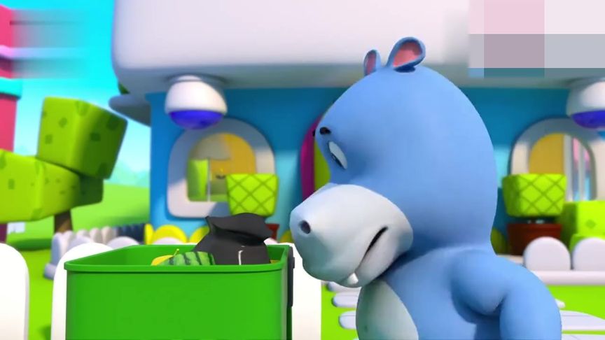 少儿亲子互动:辛苦的垃圾车在大街小巷收垃圾宝宝巴士动画片1-