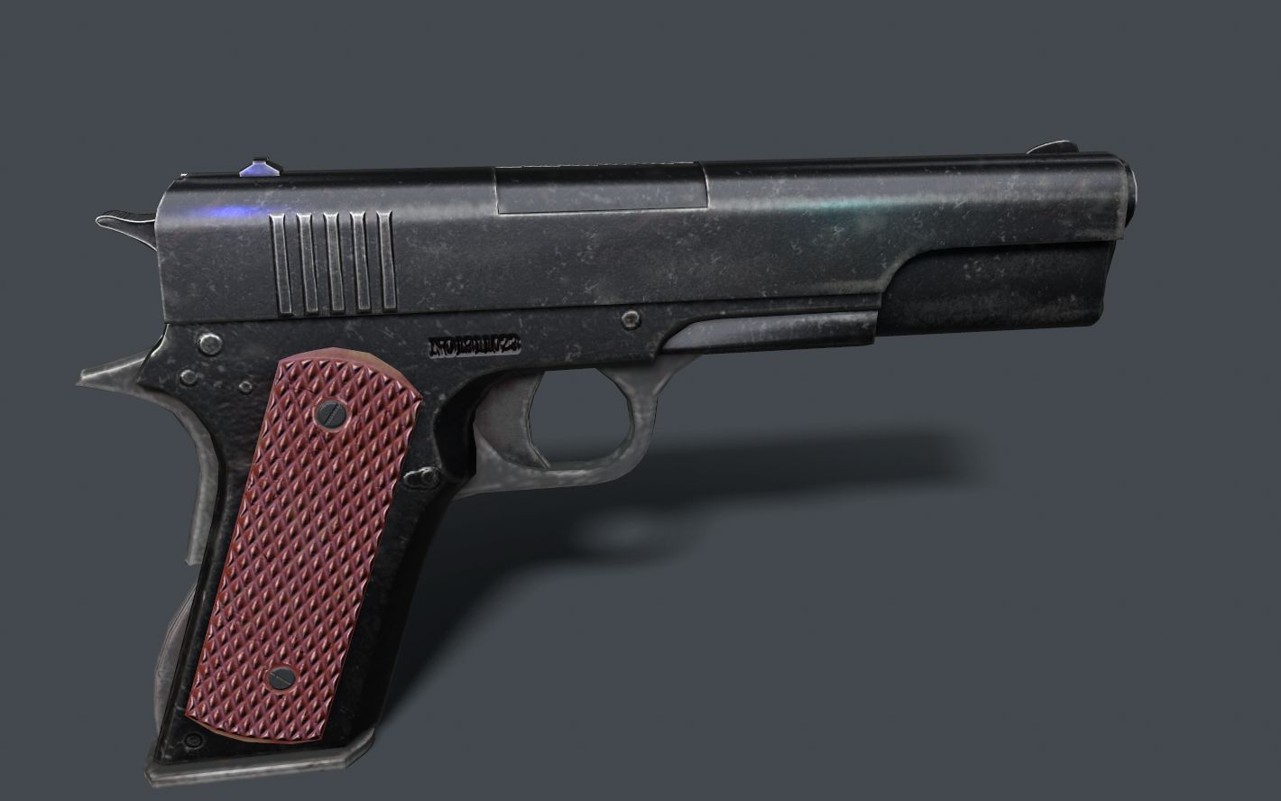 【3D建模】新手制作一把精致小巧的3D手枪模型制作过程