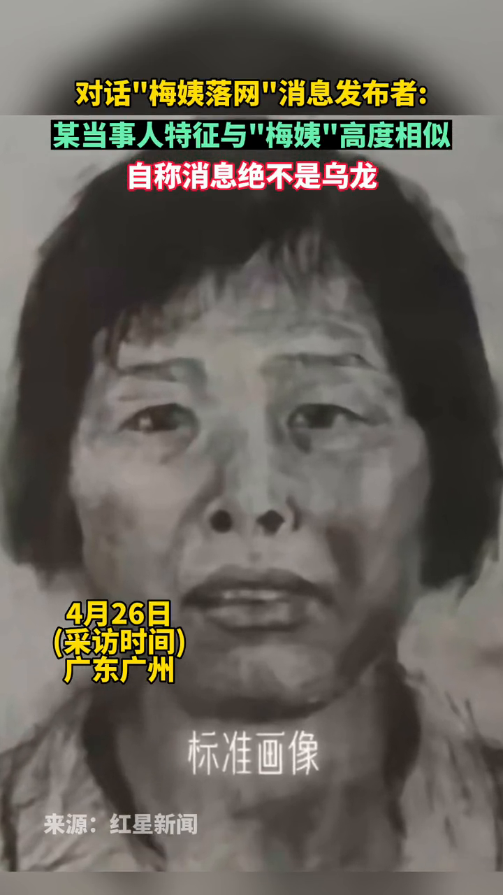 梅姨落网。某当事人特征与。高度相似,自称消息绝不是乌龙