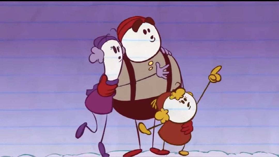 铅笔画小人:雪人逆袭跳出雪花瓶?