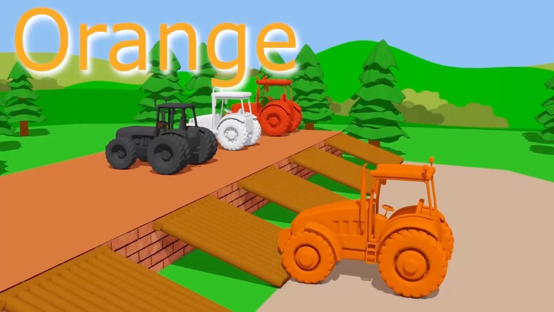 通过工程车学习英语颜色儿童早教动画片启蒙教育