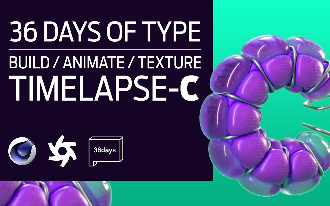 【野生技术】Cinema 4D教程|制作字幕C动效教程|36 Days of Type 2023