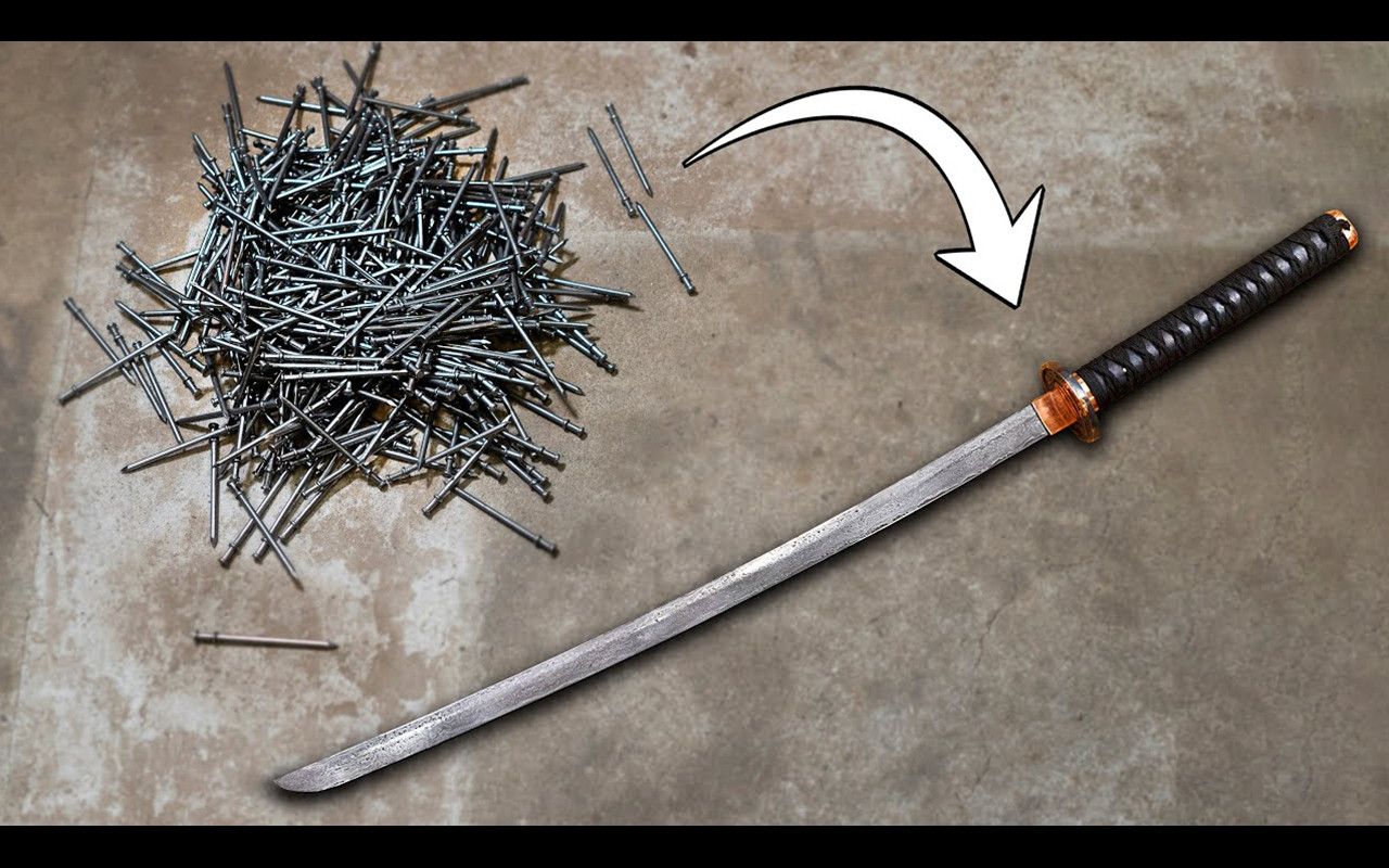 【手工】用一堆钉子锻造一把大马士革武士刀 | 作者:Faraway Forge