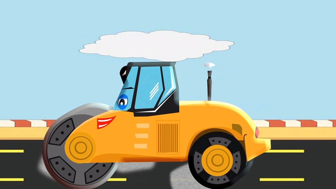 工程车卡车水泥搅拌车,压路机一起维修公路