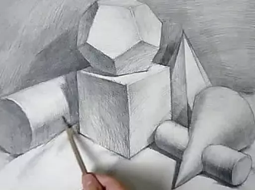93-5五个几何体的组合画法