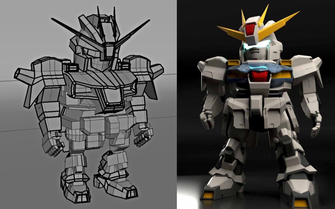 【3D建模】如何实现高达自由,看完这个教程从此翻身做爸爸!