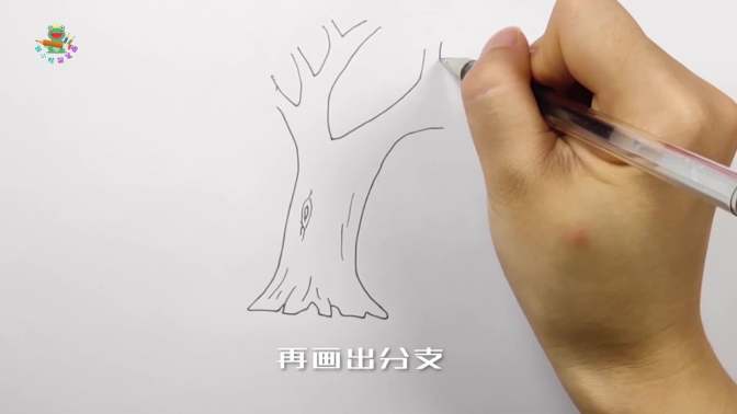 树干怎么画?绘画达人教你画树干简笔画,画法很简单