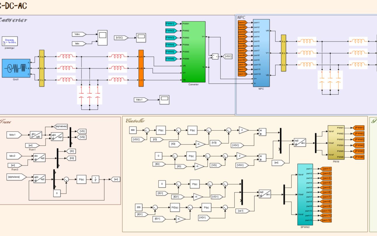 练习:AC-DC-AC(不做实际模型)