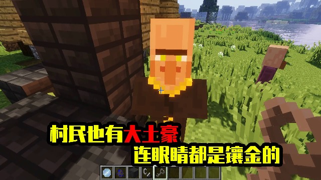 我的世界mod:这个村民太有钱了,连眼睛都镶金了