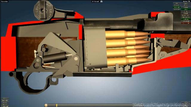 M1伽兰德半自动步枪,俗称“大八粒”3D动画演示它的工作原理!