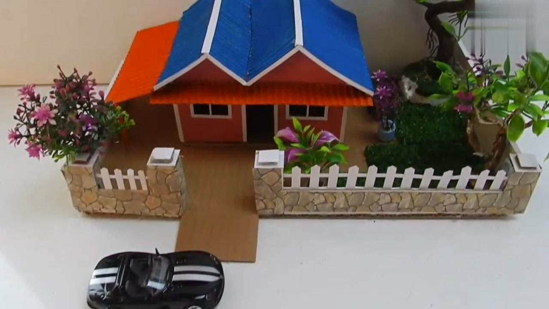 DIY迷你娃娃屋 如何用纸板做一个漂亮的房子?超简单的教程.