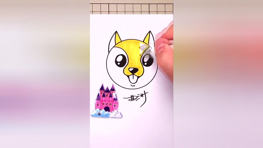 用圆形还能画出简笔画小狗吗?