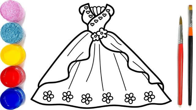 儿童益智画画这条漂亮的公主裙,我们.