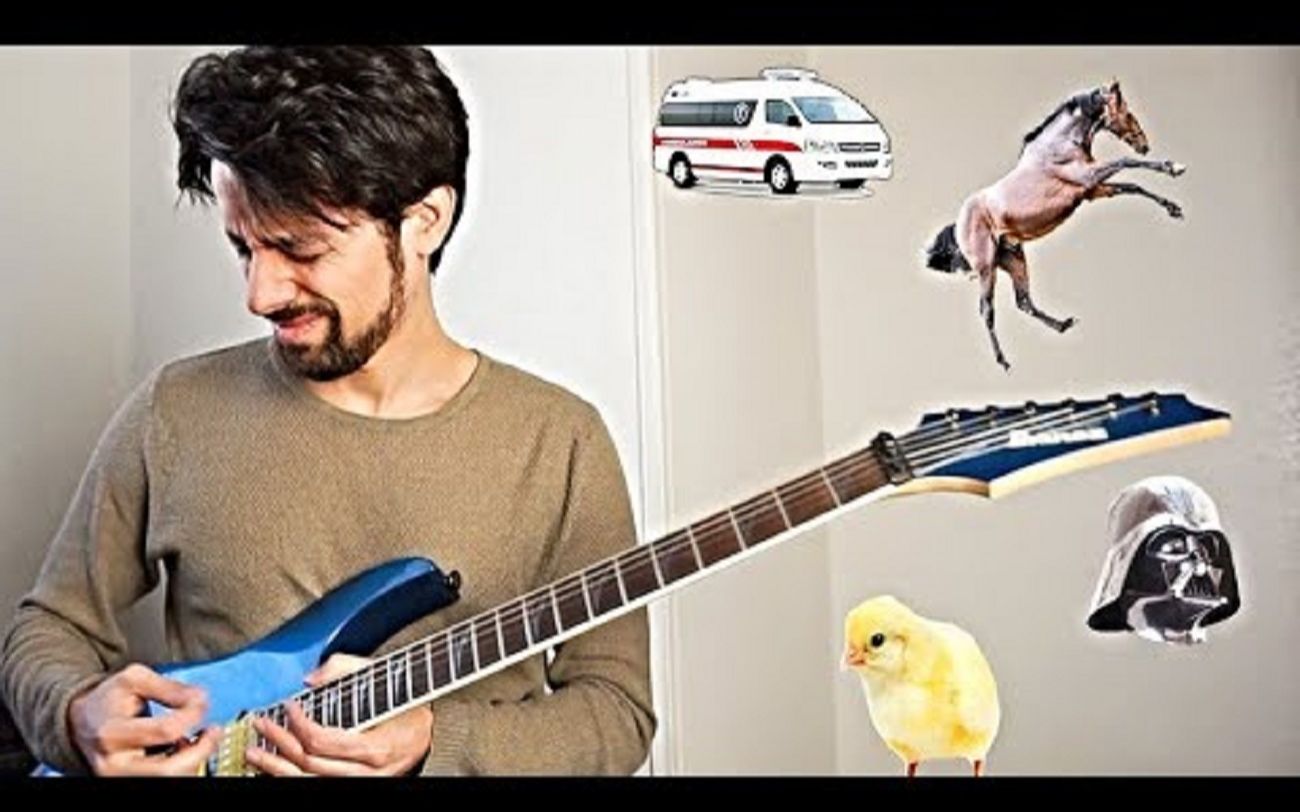 笑抽!牛人用吉他模仿马、猫、车等13种事物的声音绝了!