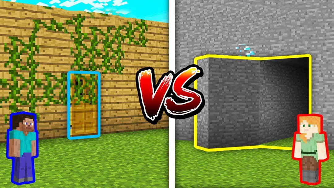 我的世界游戏 超级搞笑:游戏中的隐藏暗门!谁都找不到?