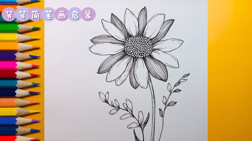 儿童益智创意简笔画入门,画简单好看的花