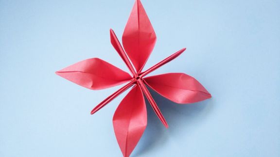 一张纸能做出一朵漂亮的小红花,非常简单,手工折纸大全视频教程