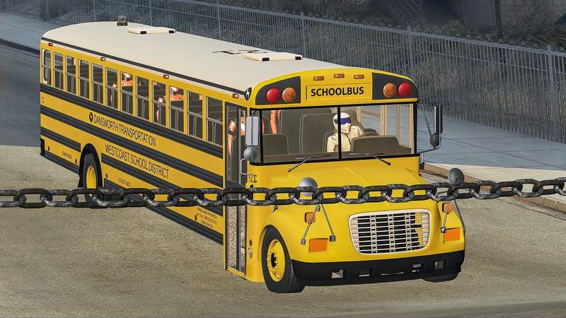 车祸模拟器:谁在路中央放的大铁链,各种汽车开足马力冲向阻拦索