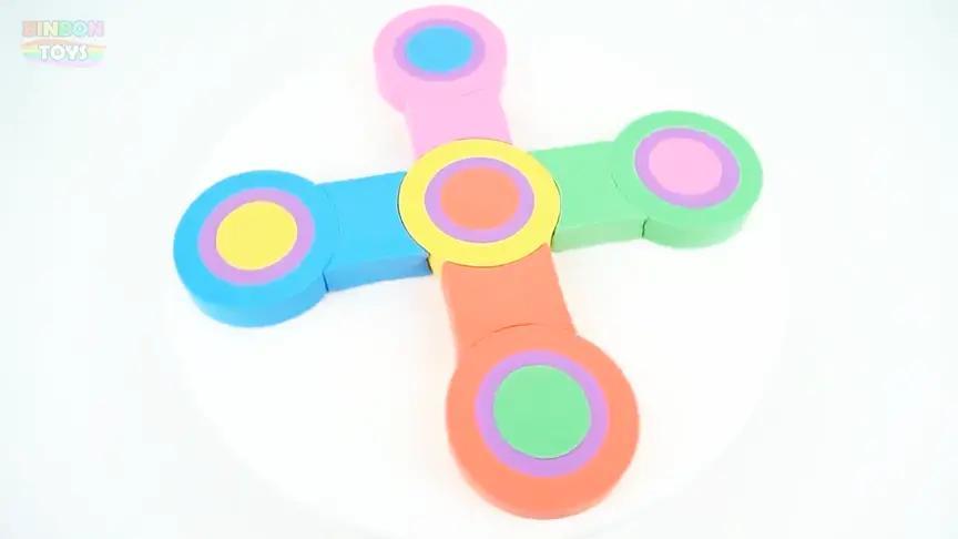 益智动画,用太空沙手工diy制作玩具指尖陀螺