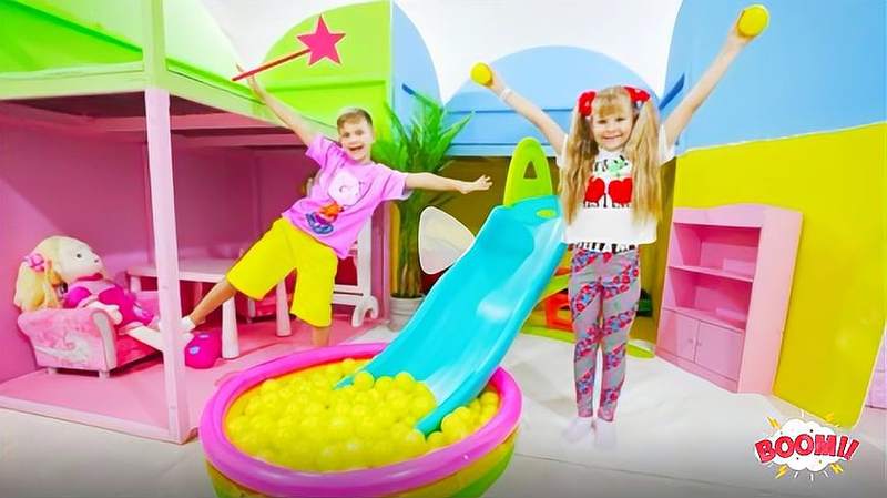 益智趣味动画:戴安娜玩四色房间,这样的秘密基地你喜欢吗?