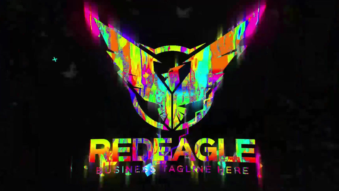 AE模板-拖影失真特效的公司企业品牌商品店铺标志动态LOGO片头...