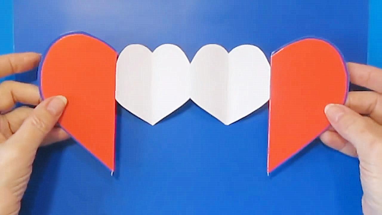 「DIY贺卡系列」教你学习如何制作精美的爱心贺卡,趣味十足