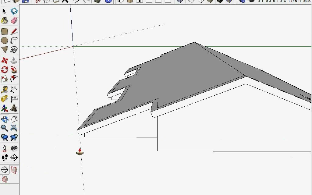 sketchup基础教程:7.4.2设置坡顶厚度
