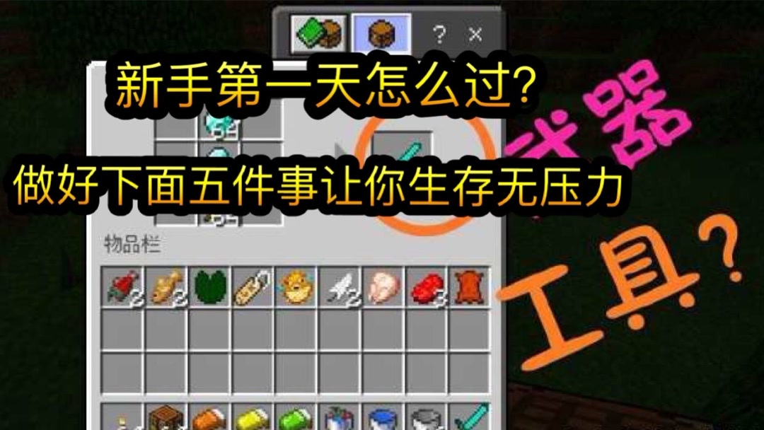 我的世界:新手第一天怎么过?做好下面五件事让你生存无压力