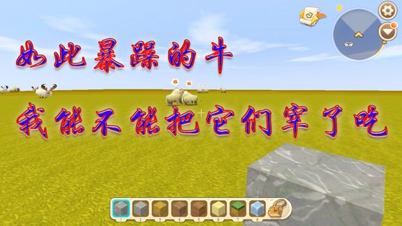 迷你世界:小雨的战斗鸡能追着野牛,山羊跑吗