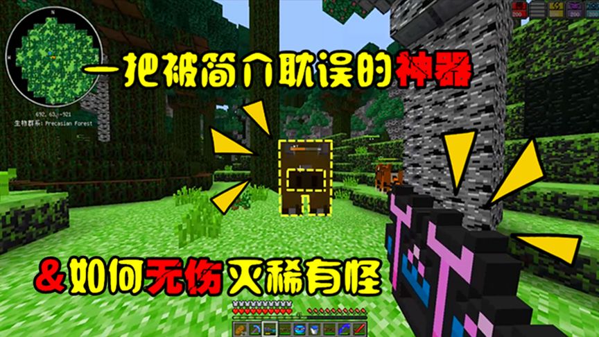 我的世界 虚无3联机94:被简介耽误的神器,珊瑚弩无伤刷传说怪!