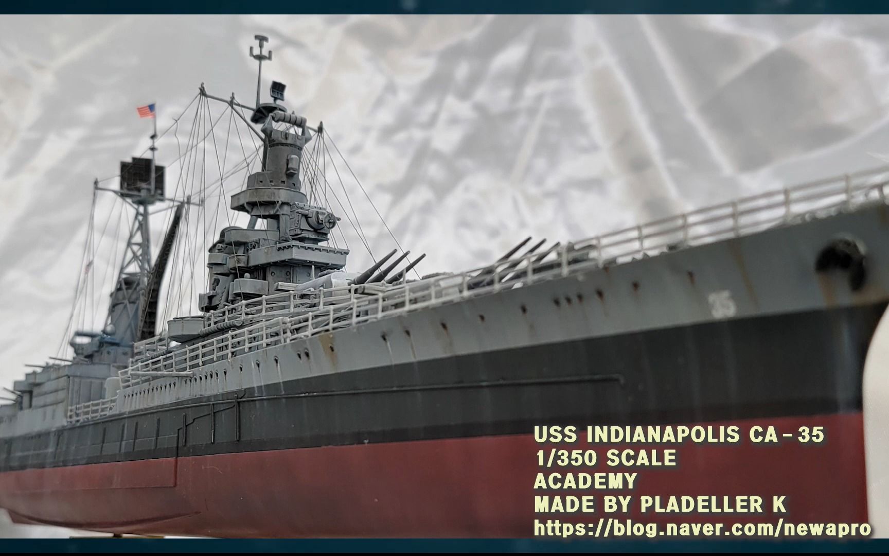 ...1/350 美国海军 CA-35“印第安纳波利斯”重型巡洋舰模型制作视频