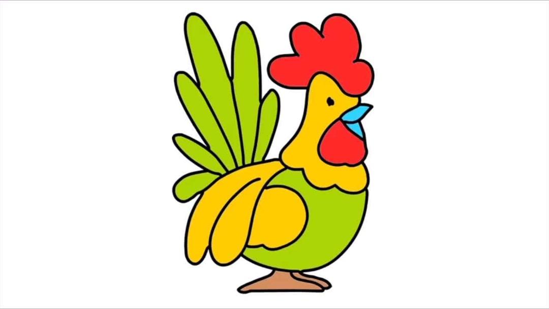 儿童宝宝学画画:简笔绘画公鸡!