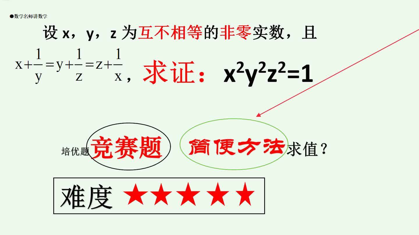 掌握代数式变形技能,轻松拿下恒等式证明压轴题,初中数学竞赛题