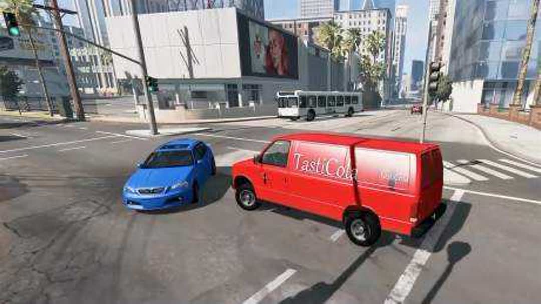 车祸模拟器:疯狂的司机驾驶可口可乐货车在配送途中撞车