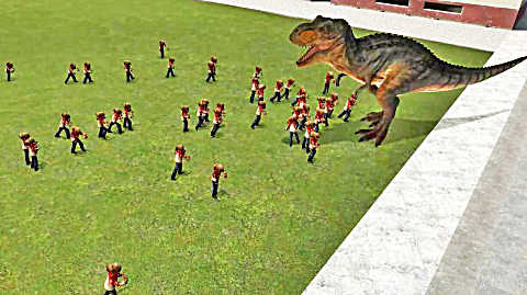 gmod模组大乱斗:50只僵尸VS霸王龙