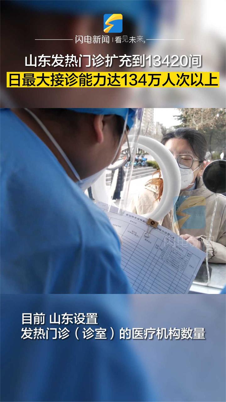 山东发热门诊扩充到13420间 日最大接诊能力达134万人次以上