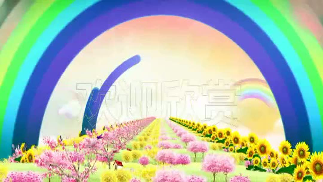 六一儿童节动漫卡通舞台背景led素材(4733)1080P