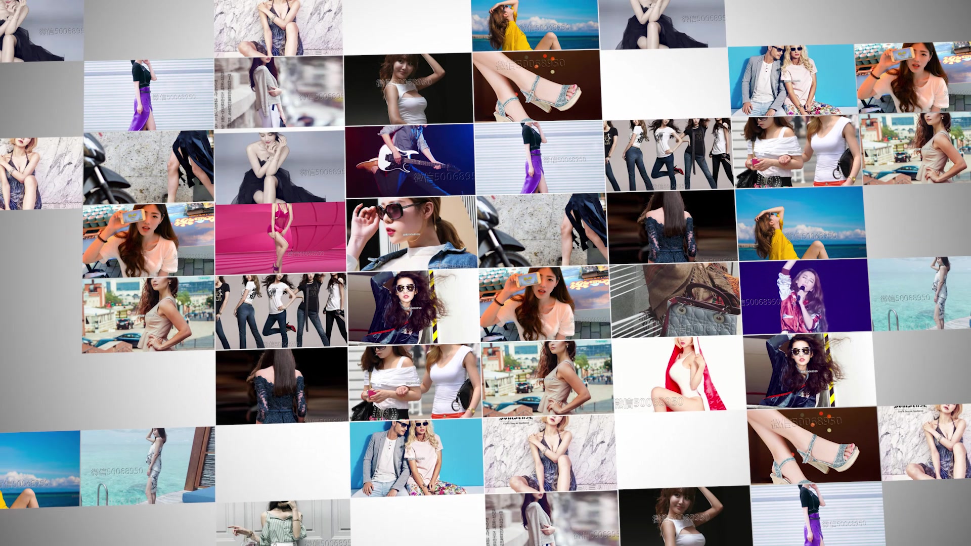 H096多照片墙展示开场片头Pr模板