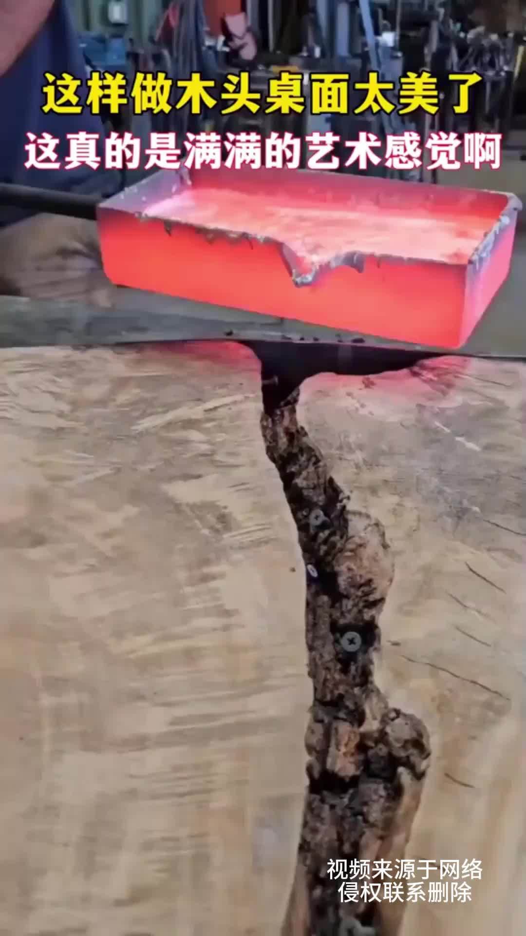 这样做木头桌面太美了