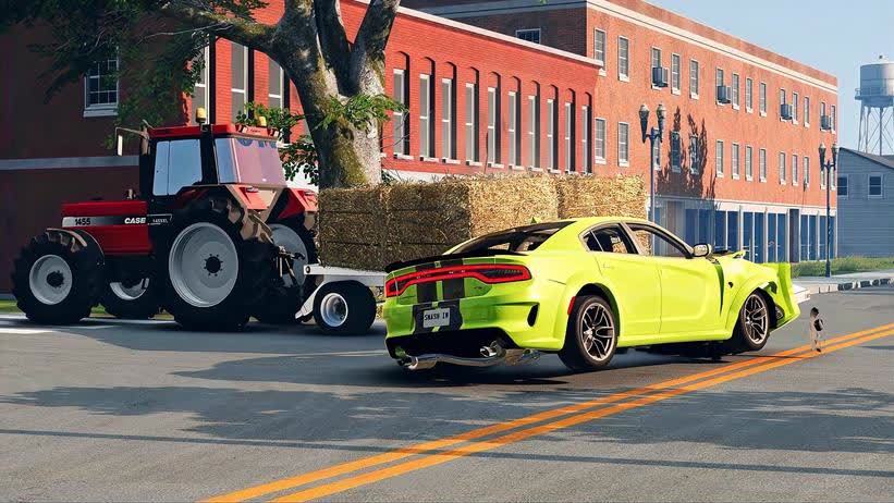 司机开车不看红绿灯硬闯十字路口,模拟现实中的跑车事故,BeamNG