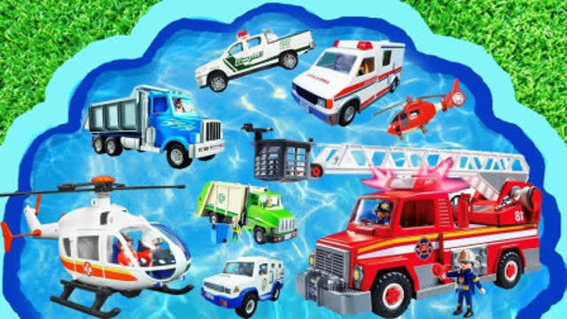 汽车总动员,水盆里的玩具小汽车你认识多少?