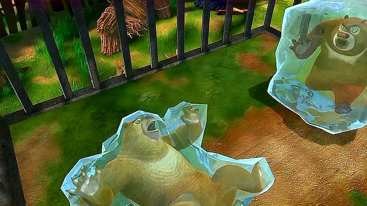 当我把《熊出没》片段“倒放”后,熊二躺在地上被冰冻住,太诡异