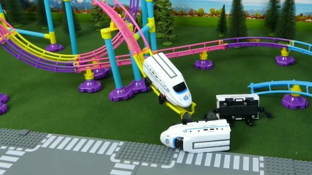 毛毛虫动画:过山车开的太快啦,着火啦怎么办,消防员来啦!