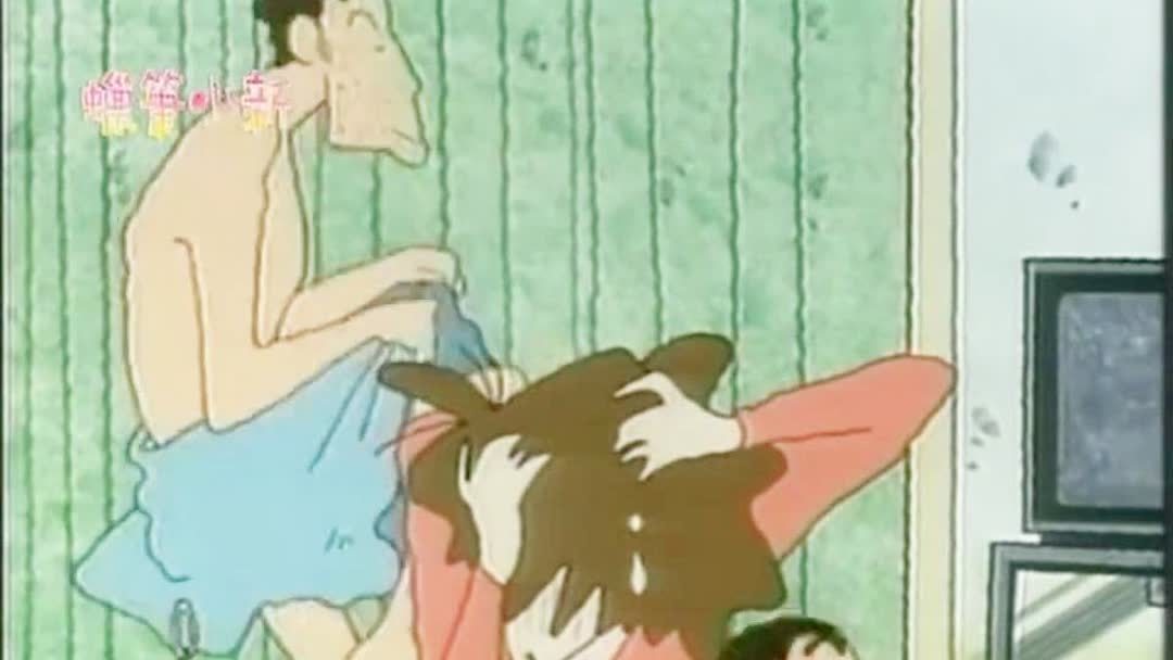 蜡笔小新:爸爸和小新洗完澡后一起跳大象舞,妈妈快要抓狂了