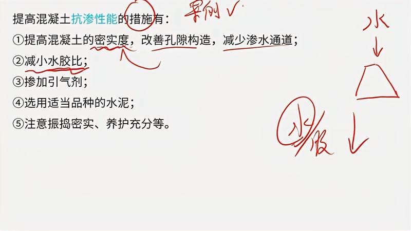 赵珊珊讲解-2023二建水利-知识点精讲-提高混凝土抗渗性能的措施